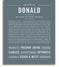 Donald Personalized Name Meaning Art Prints – Name Stories