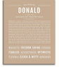 Donald Personalized Name Meaning Art Prints – Name Stories