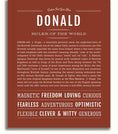 Donald Personalized Name Meaning Art Prints – Name Stories