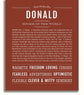 Donald Personalized Name Meaning Art Prints – Name Stories