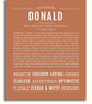 Donald Personalized Name Meaning Art Prints – Name Stories