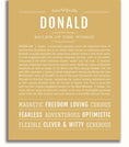 Donald Personalized Name Meaning Art Prints – Name Stories