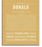 Donald Personalized Name Meaning Art Prints – Name Stories
