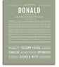 Donald Personalized Name Meaning Art Prints – Name Stories