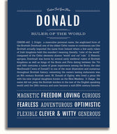 Donald Personalized Name Meaning Art Prints – Name Stories