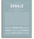 Donald Personalized Name Meaning Art Prints – Name Stories