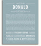 Donald Personalized Name Meaning Art Prints – Name Stories