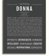 Donna Personalized Name Meaning Art Prints – Name Stories