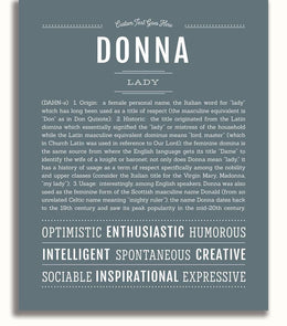 Donna | Name Art Print – Name Stories