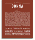 Donna Personalized Name Meaning Art Prints – Name Stories