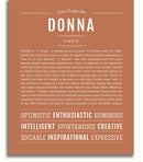 Donna Personalized Name Meaning Art Prints – Name Stories