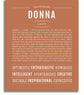 Donna | Name Art Print – Name Stories