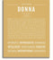 Donna | Name Art Print – Name Stories