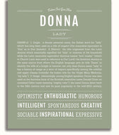 Donna Personalized Name Meaning Art Prints – Name Stories