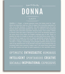 Donna Personalized Name Meaning Art Prints – Name Stories