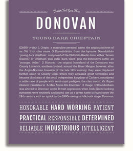 Donovan | Name Art Print – Name Stories