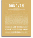 Donovan Personalized Name Meaning Art Prints – Name Stories