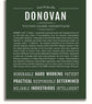 Donovan Personalized Name Meaning Art Prints – Name Stories