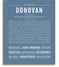 Donovan Personalized Name Meaning Art Prints – Name Stories
