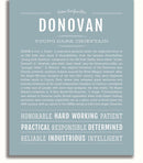 Donovan Personalized Name Meaning Art Prints – Name Stories