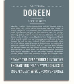 Doreen Personalized Name Meaning Art Prints – Name Stories