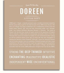 Doreen Personalized Name Meaning Art Prints – Name Stories