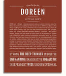 Doreen Personalized Name Meaning Art Prints – Name Stories