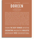 Doreen Personalized Name Meaning Art Prints – Name Stories