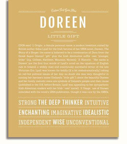 Doreen Personalized Name Meaning Art Prints – Name Stories