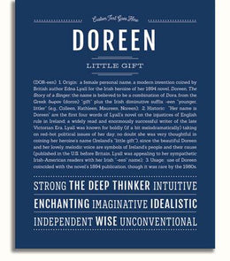 Doreen Personalized Name Meaning Art Prints – Name Stories