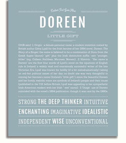 Doreen Personalized Name Meaning Art Prints – Name Stories