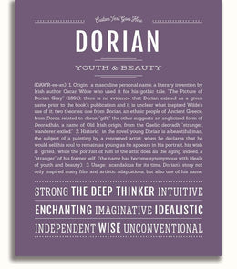 Dorian Personalized Name Meaning Art Prints – Name Stories