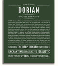 Dorian Personalized Name Meaning Art Prints – Name Stories