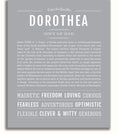 Dorothea Personalized Name Meaning Art Prints – Name Stories