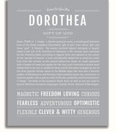 Dorothea Personalized Name Meaning Art Prints – Name Stories