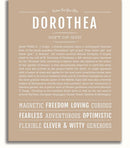 Dorothea Personalized Name Meaning Art Prints – Name Stories