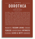 Dorothea Personalized Name Meaning Art Prints – Name Stories