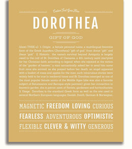 Dorothea Personalized Name Meaning Art Prints – Name Stories
