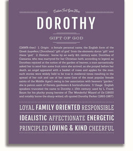 Dorothy | Name Art Print – Name Stories