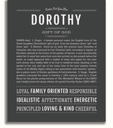 Dorothy Personalized Name Meaning Art Prints – Name Stories