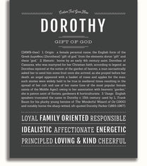 Dorothy | Name Art Print – Name Stories