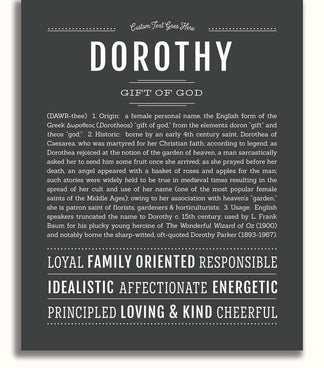 Dorothy | Name Art Print – Name Stories
