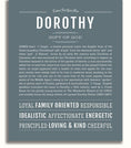 Dorothy Personalized Name Meaning Art Prints – Name Stories