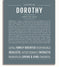 Dorothy | Name Art Print – Name Stories