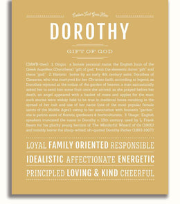 Dorothy | Name Art Print – Name Stories