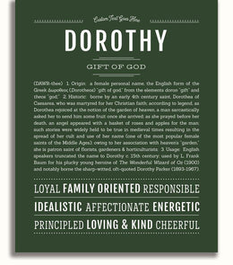 Dorothy | Name Art Print – Name Stories