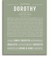 Dorothy Personalized Name Meaning Art Prints – Name Stories