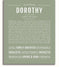 Dorothy | Name Art Print – Name Stories
