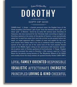 Dorothy | Name Art Print – Name Stories