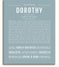 Dorothy | Name Art Print – Name Stories